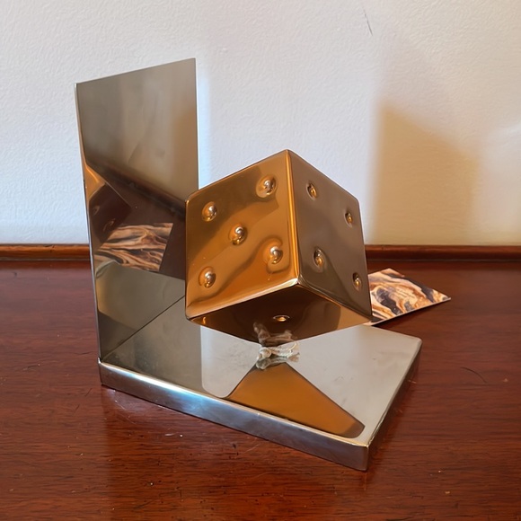 Metal Creation | Accents | Nwt Copper Mirror Silver Dice Bookend | Poshmark